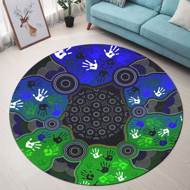 Australia Aboriginal Inspired Round Rug - Aboriginal Inspired Dot ...