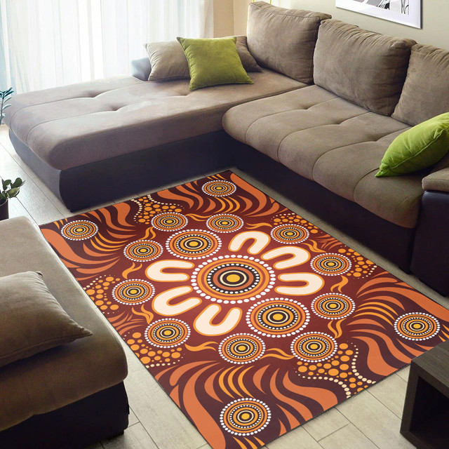 Australia Aboriginal Inspired Area Rug - Aboriginal Art Dot Painting ...