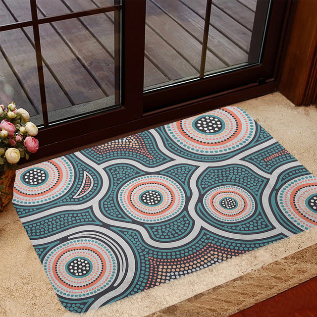 Australia Aboriginal Door Mat - Aboriginal Dot Art Style Door Mat