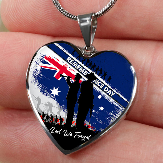 Australia Heart Necklace Australian Heroes Remembrance Day Tribute