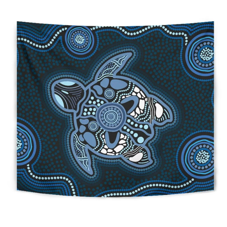 Australia Aboriginal Tapestry - Indigenous Turtle Ver04