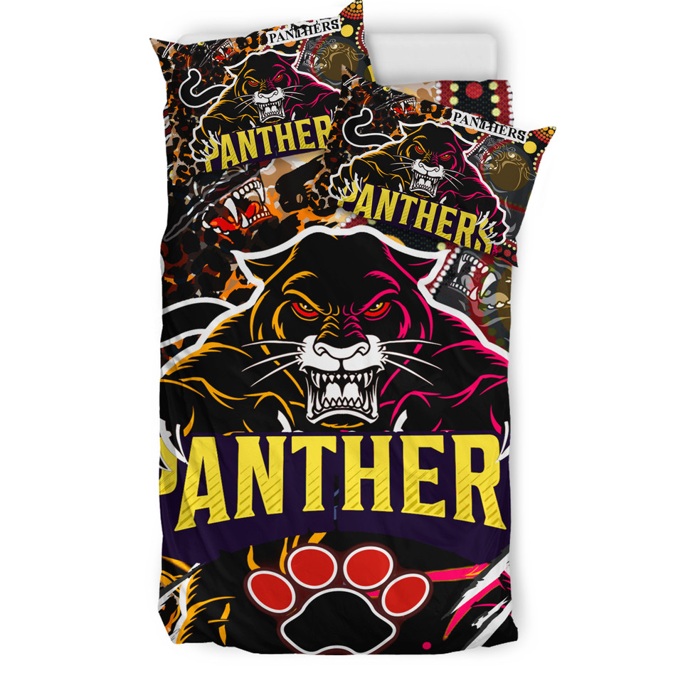 Penrith Panthers Bedding Set - Indigenous Wild Black Penrith Panthers ...