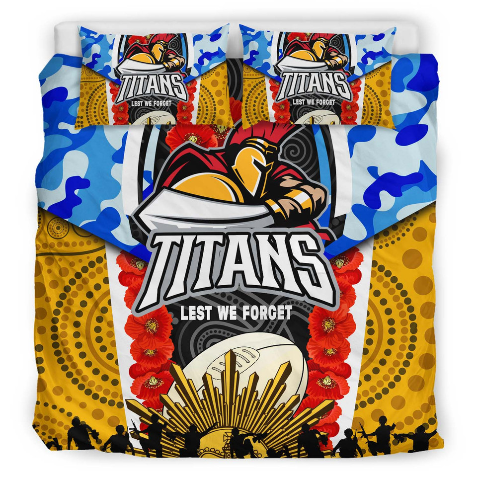Gold Coast Titans Anzac Aboriginal Inspired Bedding Set - Gold Coast ...