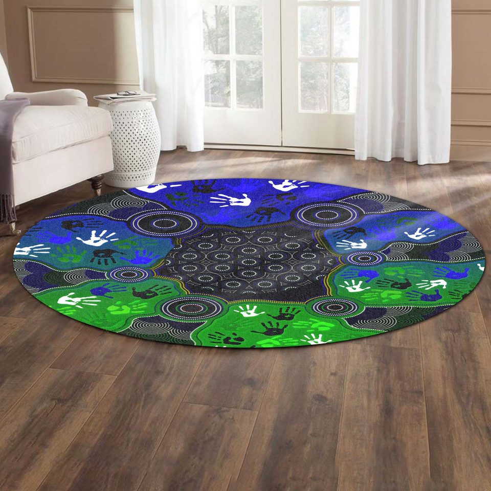Australia Aboriginal Inspired Round Rug - Aboriginal Inspired Dot ...