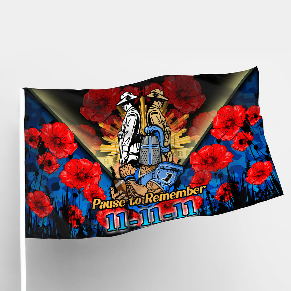 Gold Coast Titans Flag - Remembrance Day Pause To Remember Flag