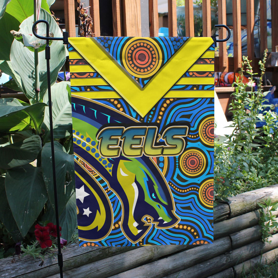 Parramatta Eels Flag - Electric Eel With Aboriginal Inspired Patterns Flag