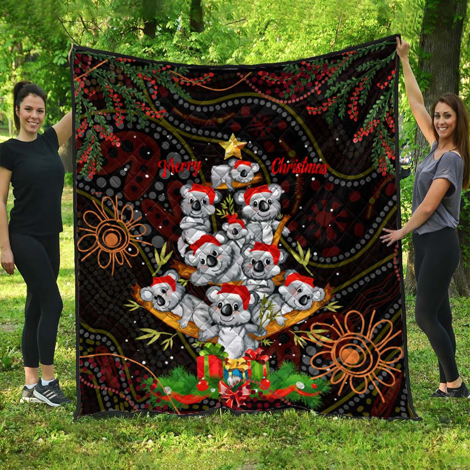 Aboriginal Christmas Quilt - Aussie Koala Christmas Tree with ...