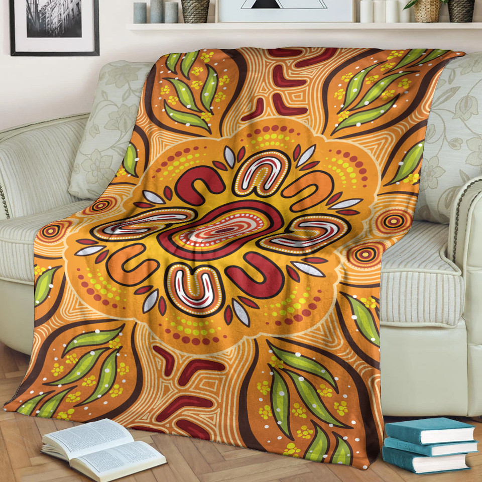 Australia Aboriginal Inspired Blanket - Aboriginal Art Background With ...