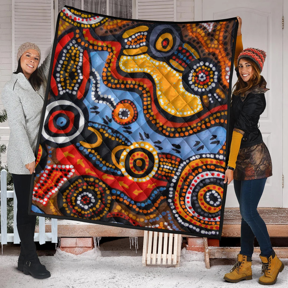 Australia Aboriginal Inspired Quilt - Indigenous Art Aboriginal ...