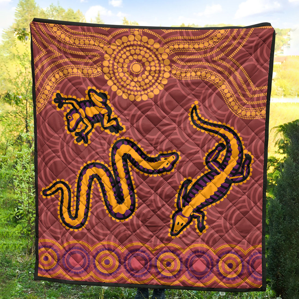 Australia Aboriginal Inspired Quilt - Indigenous Animal Aboriginal ...