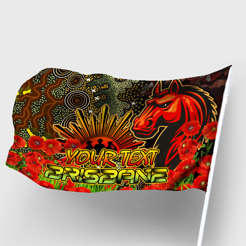 Brisbane Broncos Anzac Custom Flag - Anzac Broncos with Remembrance ...