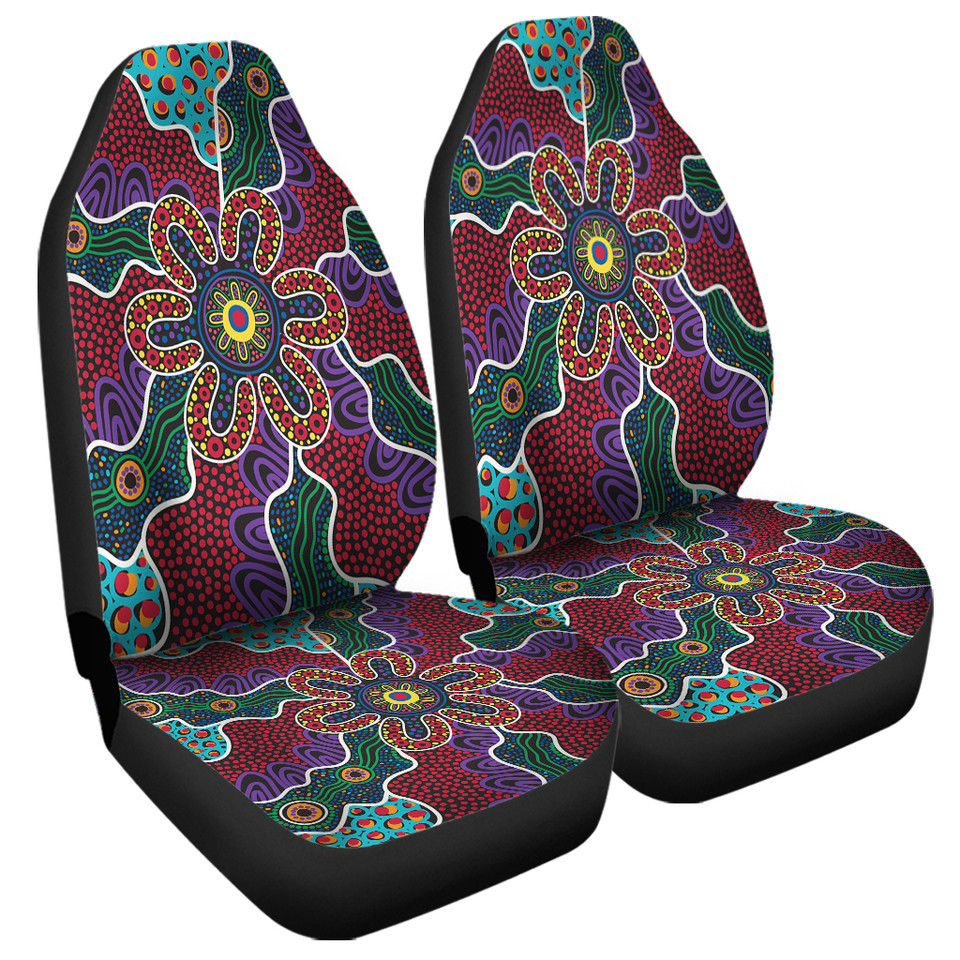 Australia Aboriginal Car Seat Covers - Aboriginal Dot Art Color ...
