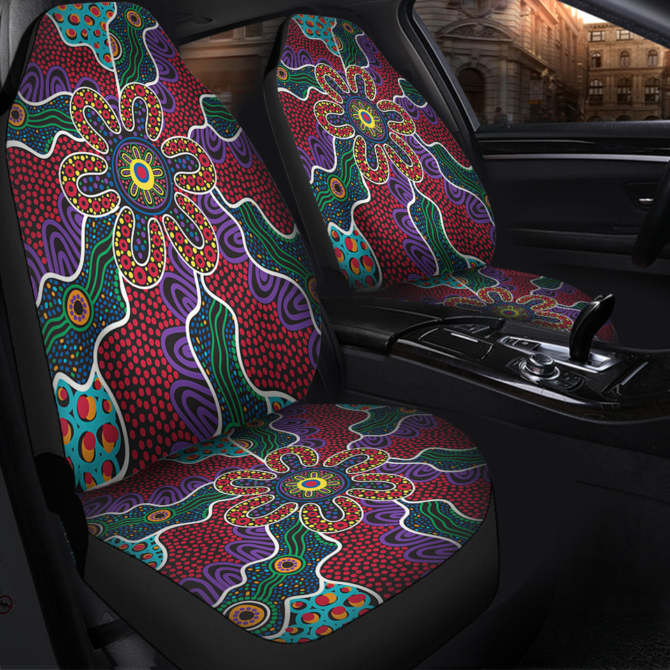 Australia Aboriginal Car Seat Covers - Aboriginal Dot Art Color ...