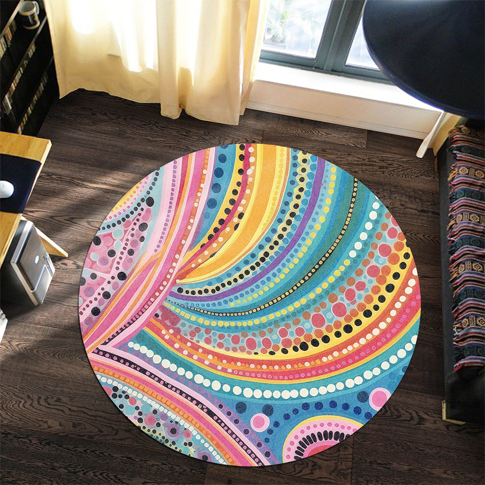 Australia Aboriginal Round Rug - Australian Indigenous Aboriginal Art ...