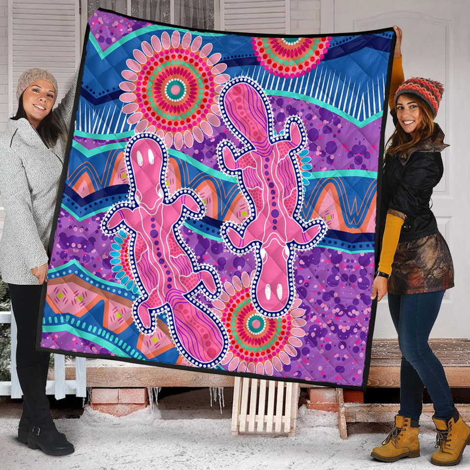 Australia Animals Platypus Aboriginal Quilt - Pink Platypus With ...