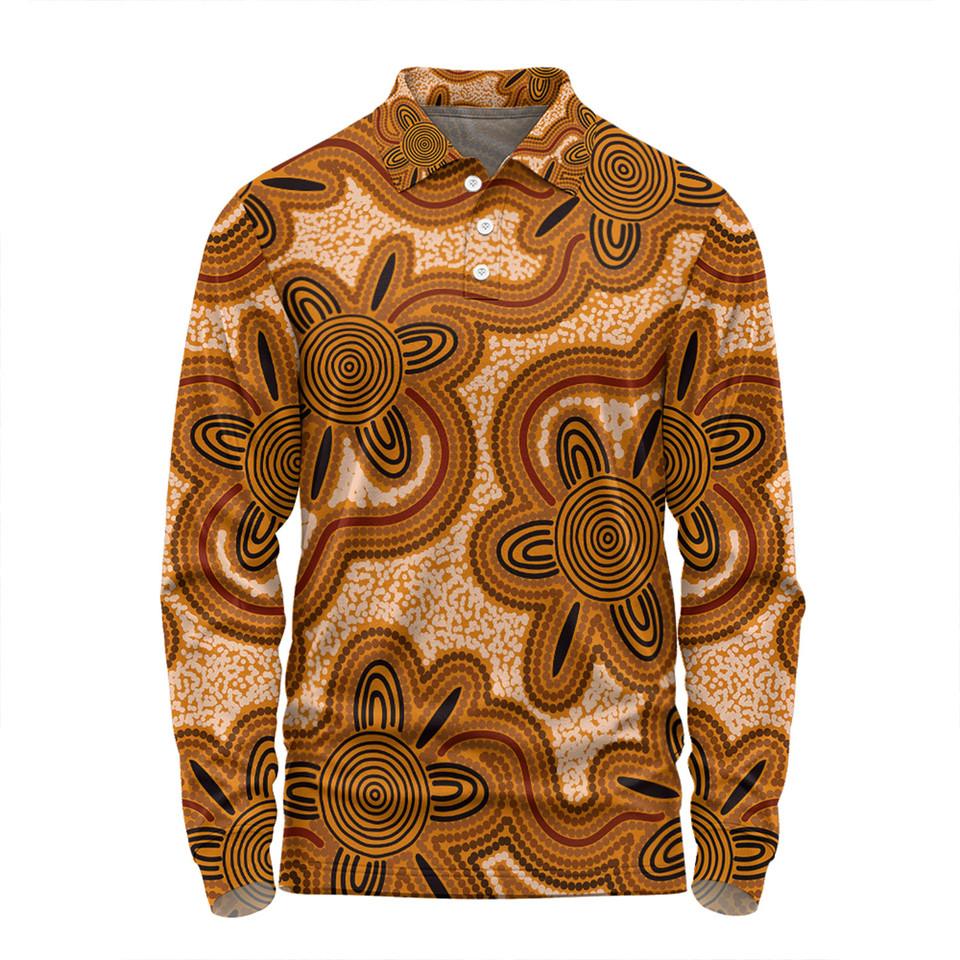 Australia Aboriginal Long Sleeve Polo Shirt - Aboriginal Art Background ...