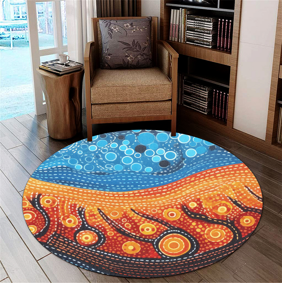 Australia Dreaming Aboriginal Round Rug - Aboriginal Culture Indigenous ...
