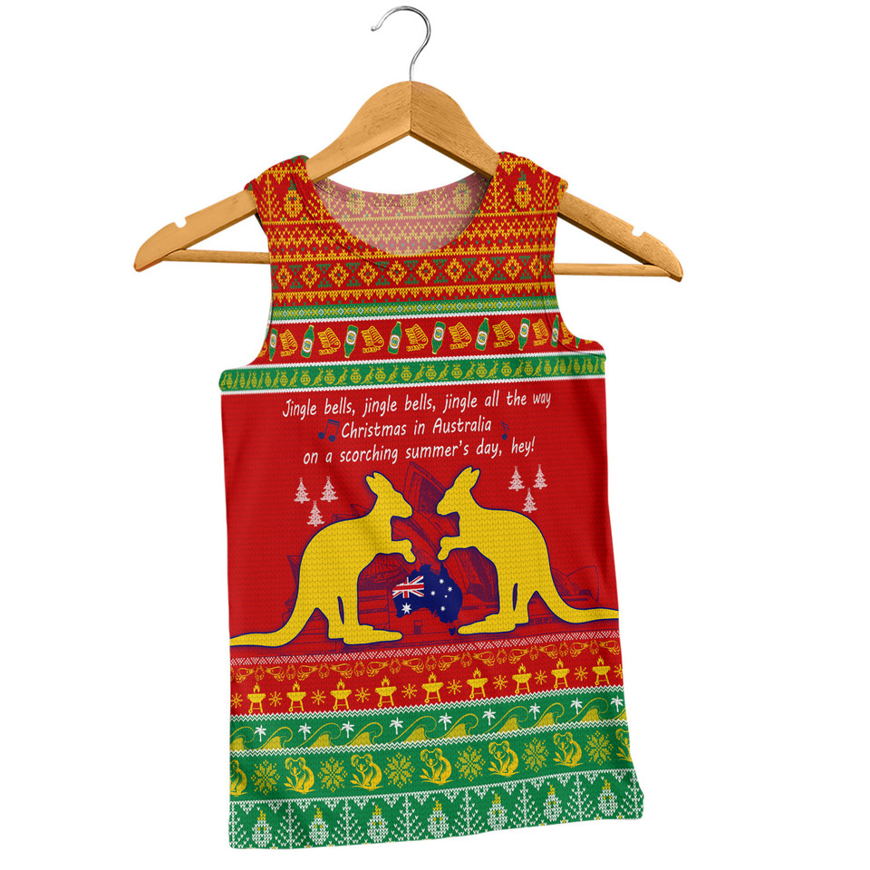 Australian Christmas Carol Christmas Men Singlet - Jingle Bells Ugly ...