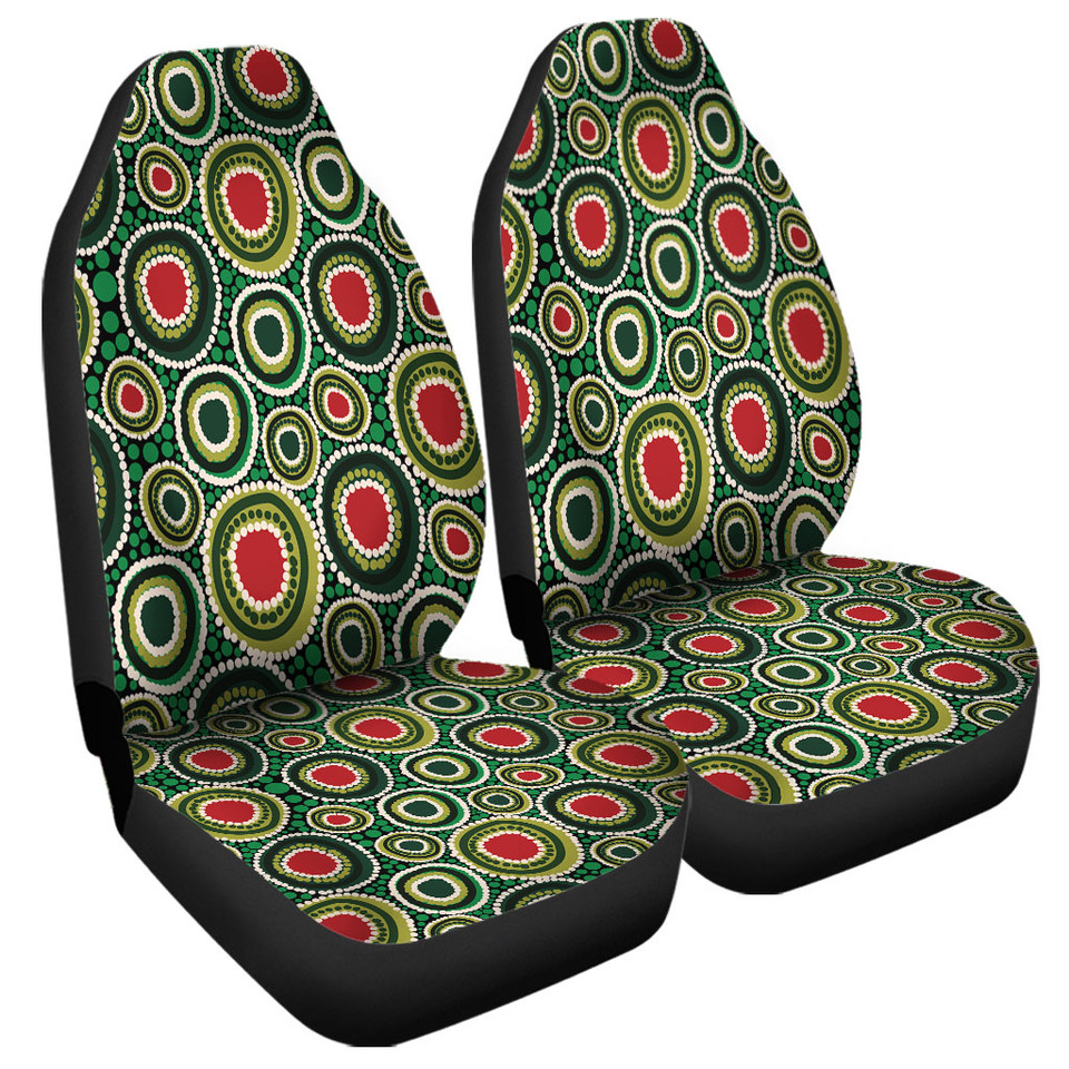 Australia Aboriginal Car Seat Cover - Green Dot Art Circle Pattern From ...