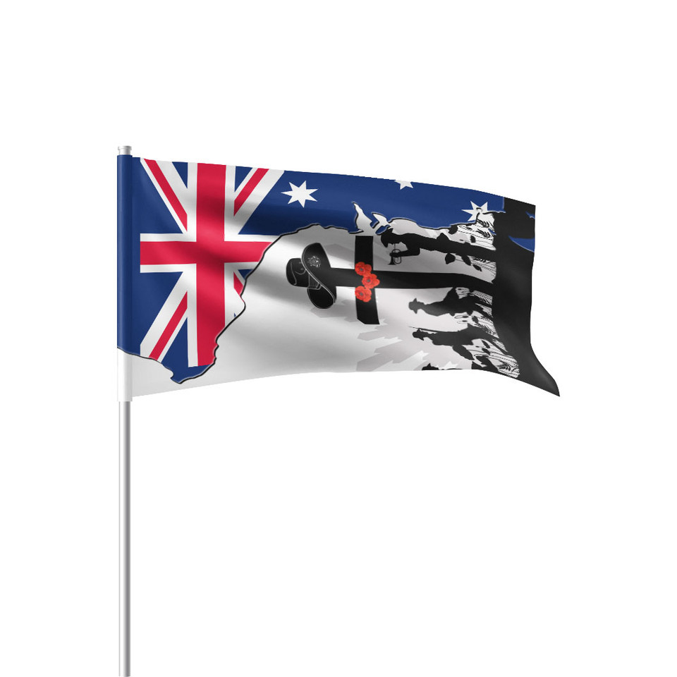 Australia Anzac Flag - Anzac Day With Map And Flag Australia