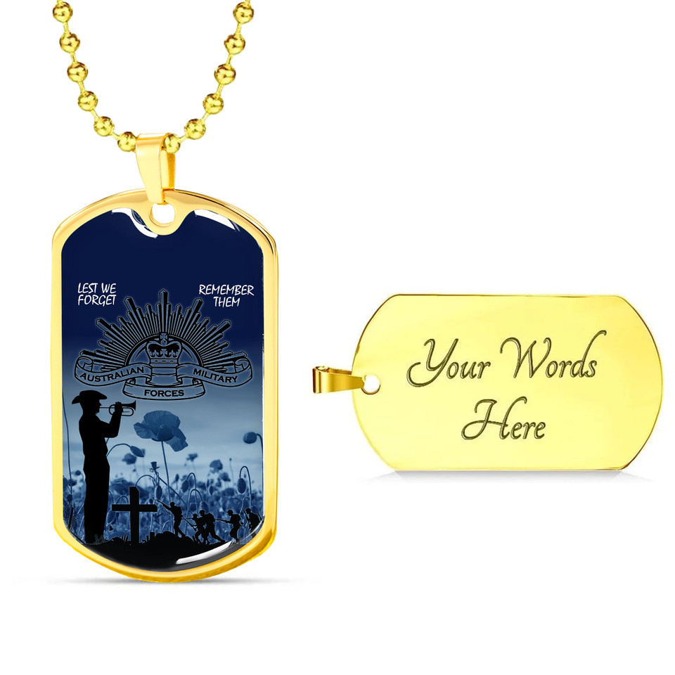 Australia Anzac Day Dog Tag Lest We Forget (Blue)