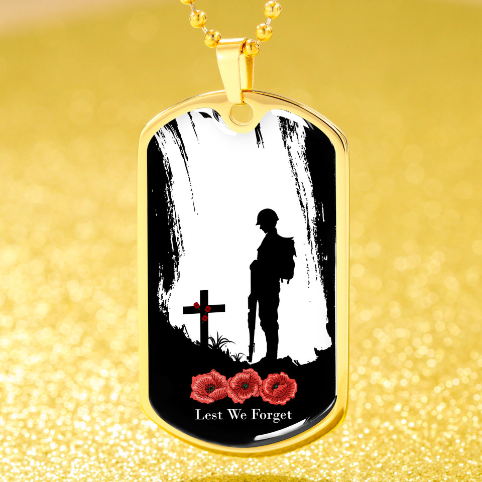 Australia Anzac Day Dog Tag Soldiers Lest We Forget