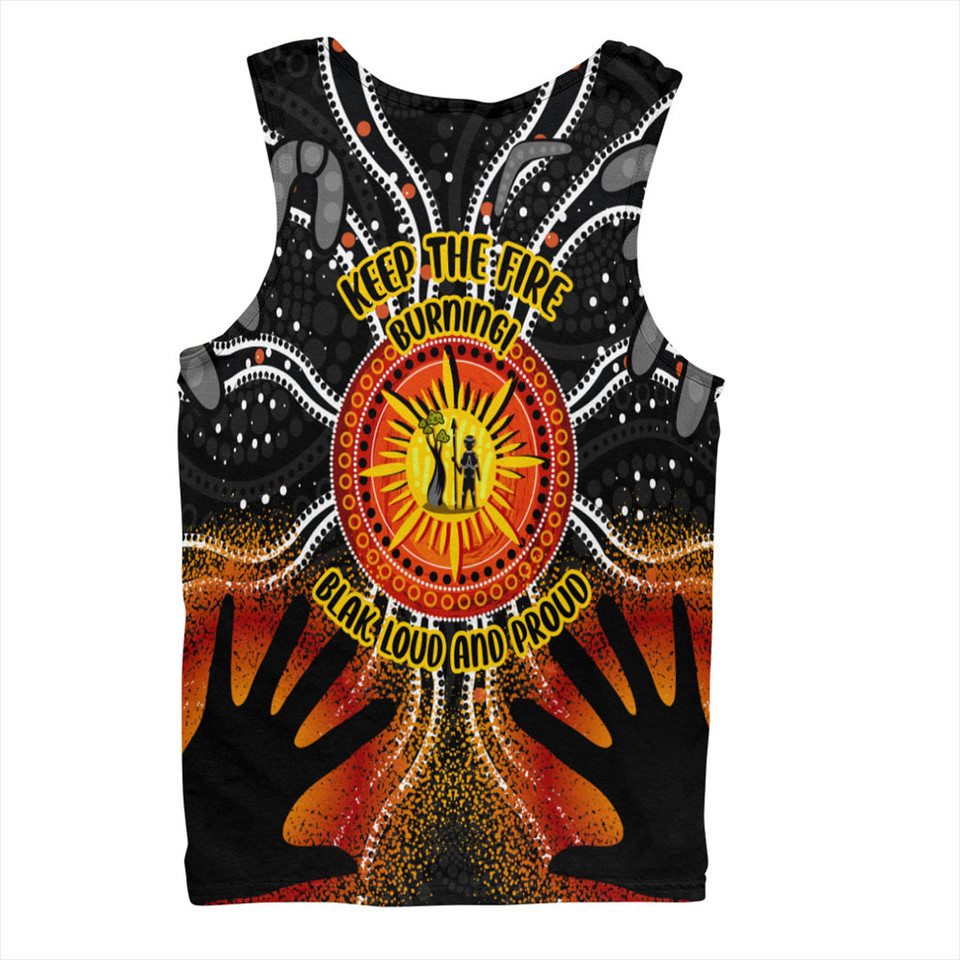 Australia Men Singlet Naidoc Week Aboriginal Pattern Hand Symbols