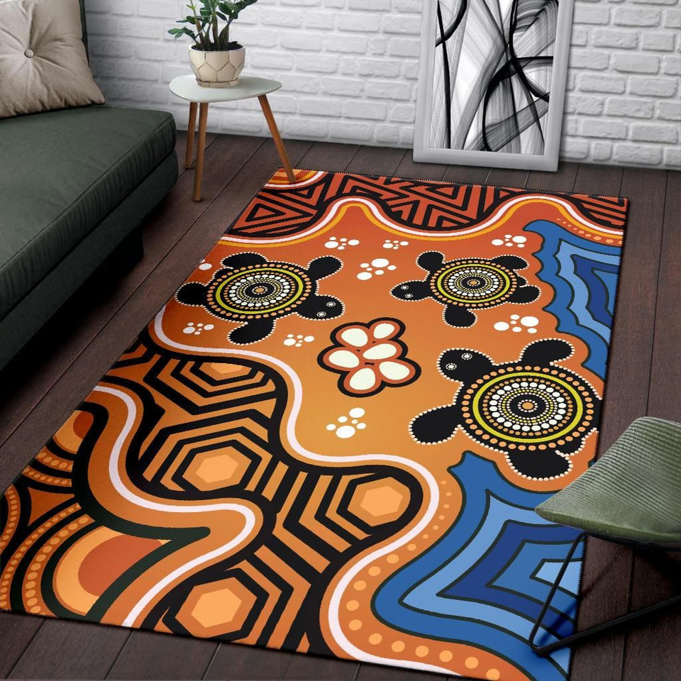 Australia Aboriginal Area Rug - Indigenous Art Patterns Ver04