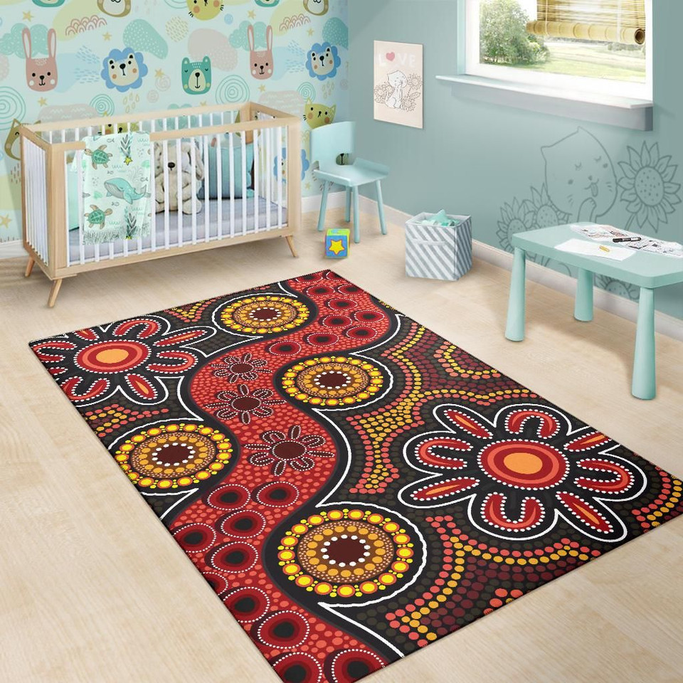 Australia Aboriginal Inspired Area Rug - Indigenous Patterns Ver11