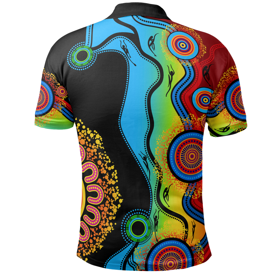 Australia Polo Shirt - Aboriginal Polo Blue Dream
