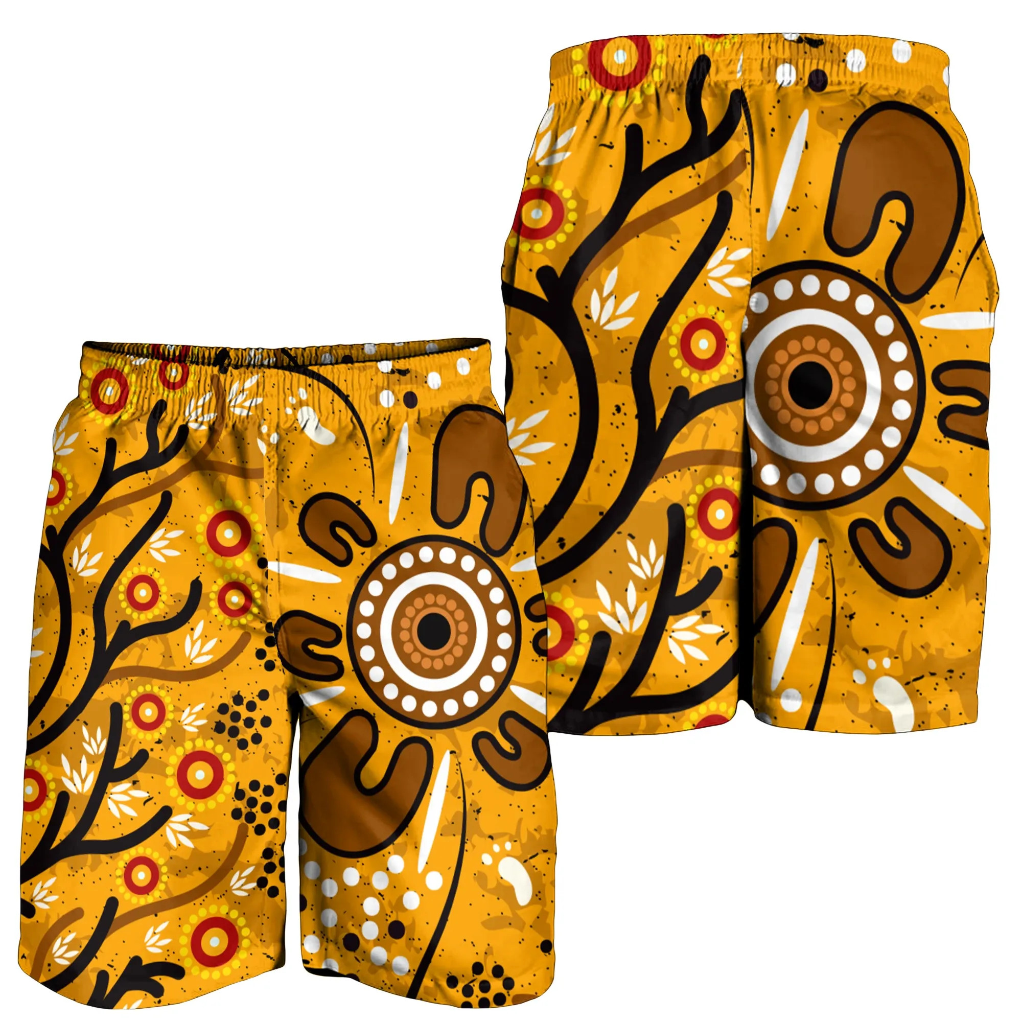Australia Men Shorts - Aboriginal Art In Spring Style