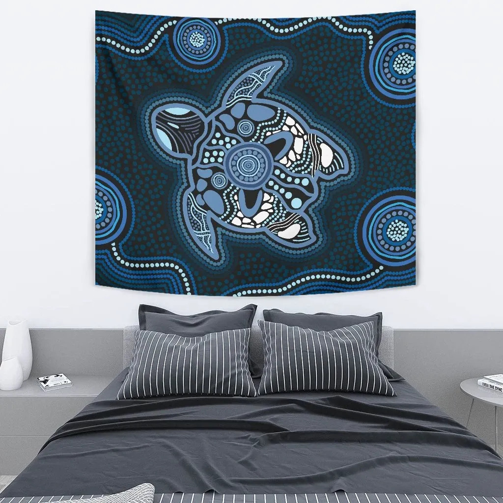 Australia Aboriginal Tapestry - Indigenous Turtle Ver04