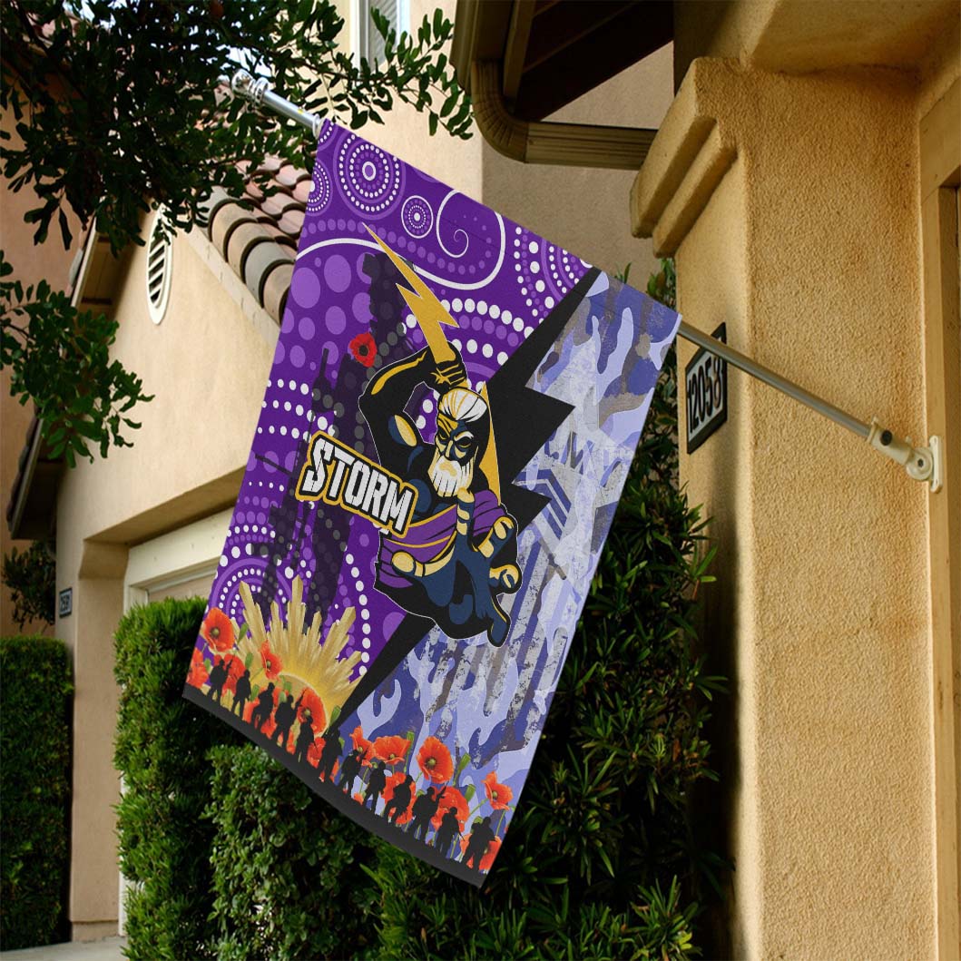 Melbourne Storm Anzac Aboriginal Inspired Flag - Melbourne Storm with ...