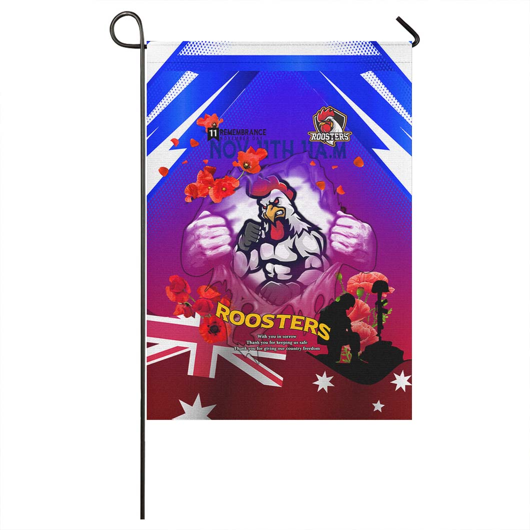 Sydney Roosters Flag - Remembrance Day Team Poppies Flag
