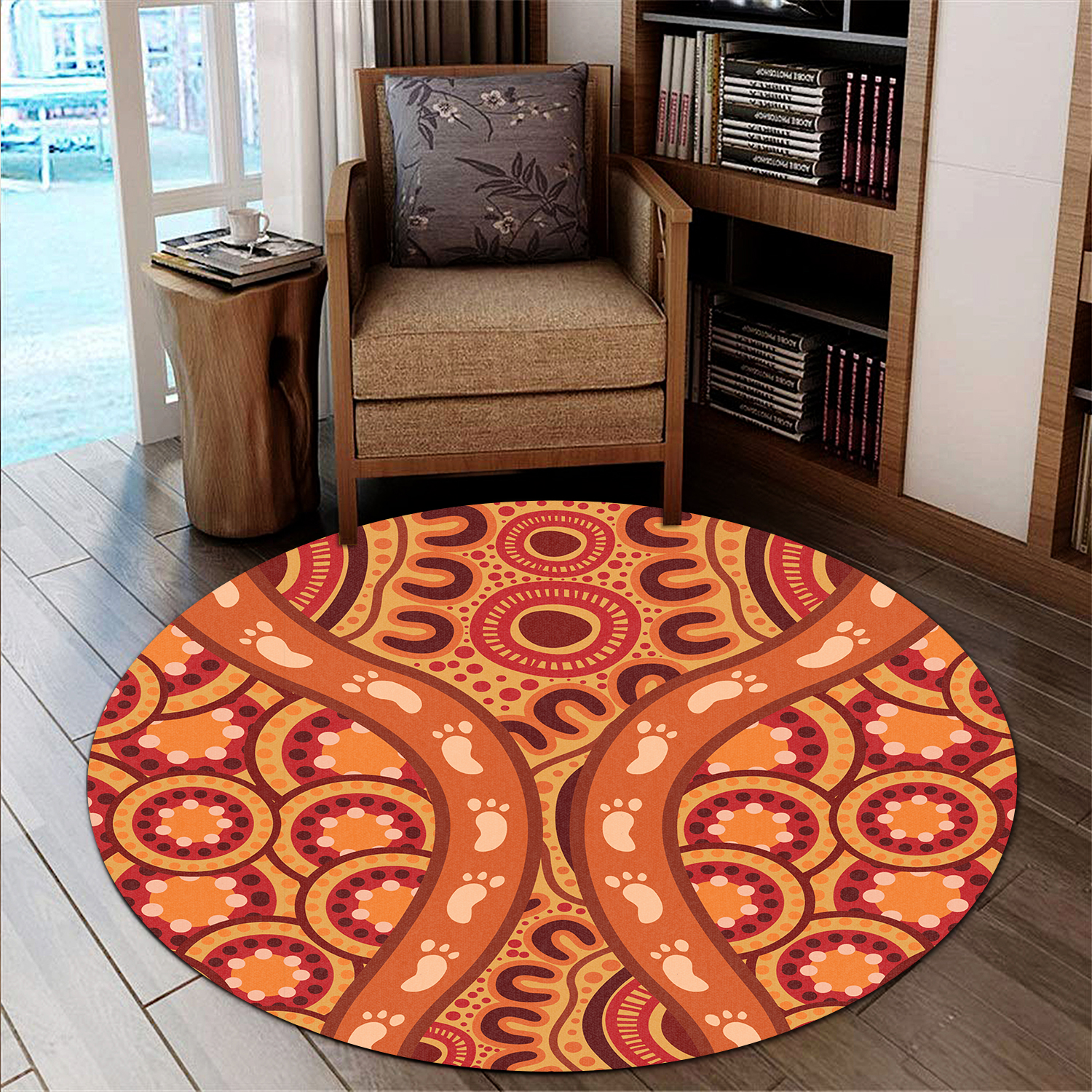 Australia Aboriginal Inspired Round Rug - Indigenous Art Aboriginal ...