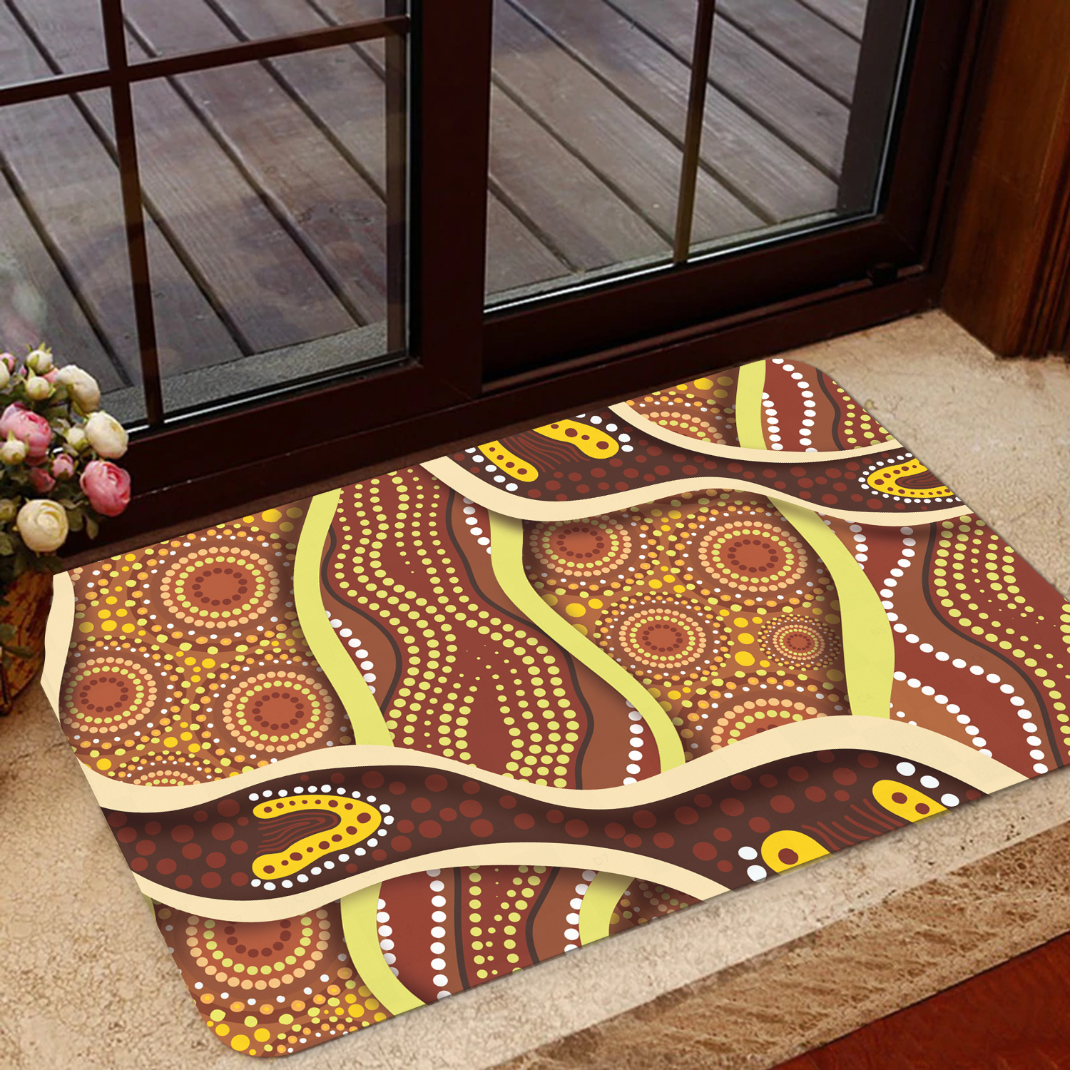 Australia Aboriginal Inspired Door Mat - Indigenous Art Aboriginal ...