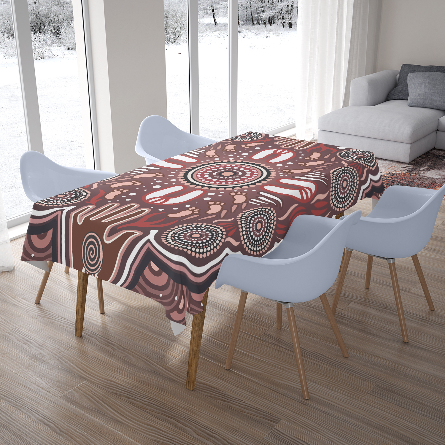 Australia Aboriginal Inspired Tablecloth - Dot Aboriginal Style Of ...