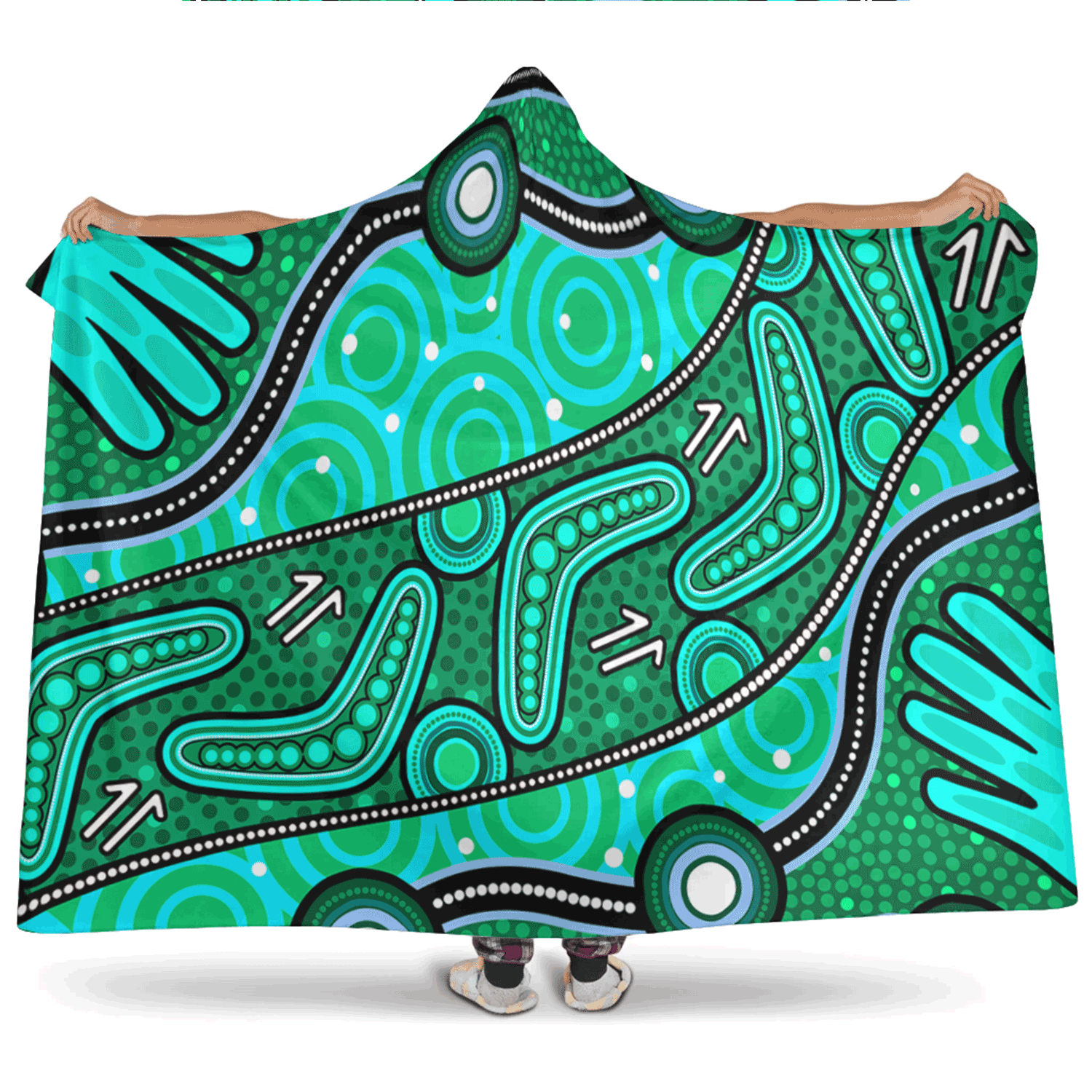Australia Aboriginal Inspired Hooded Blanket Aboriginal Dot Art