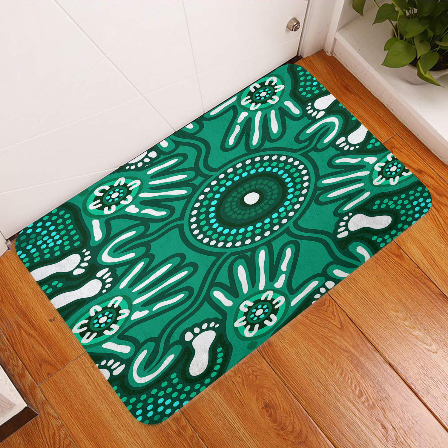 Australia Aboriginal Inspired Door Mat - Aboriginal Handprints And ...