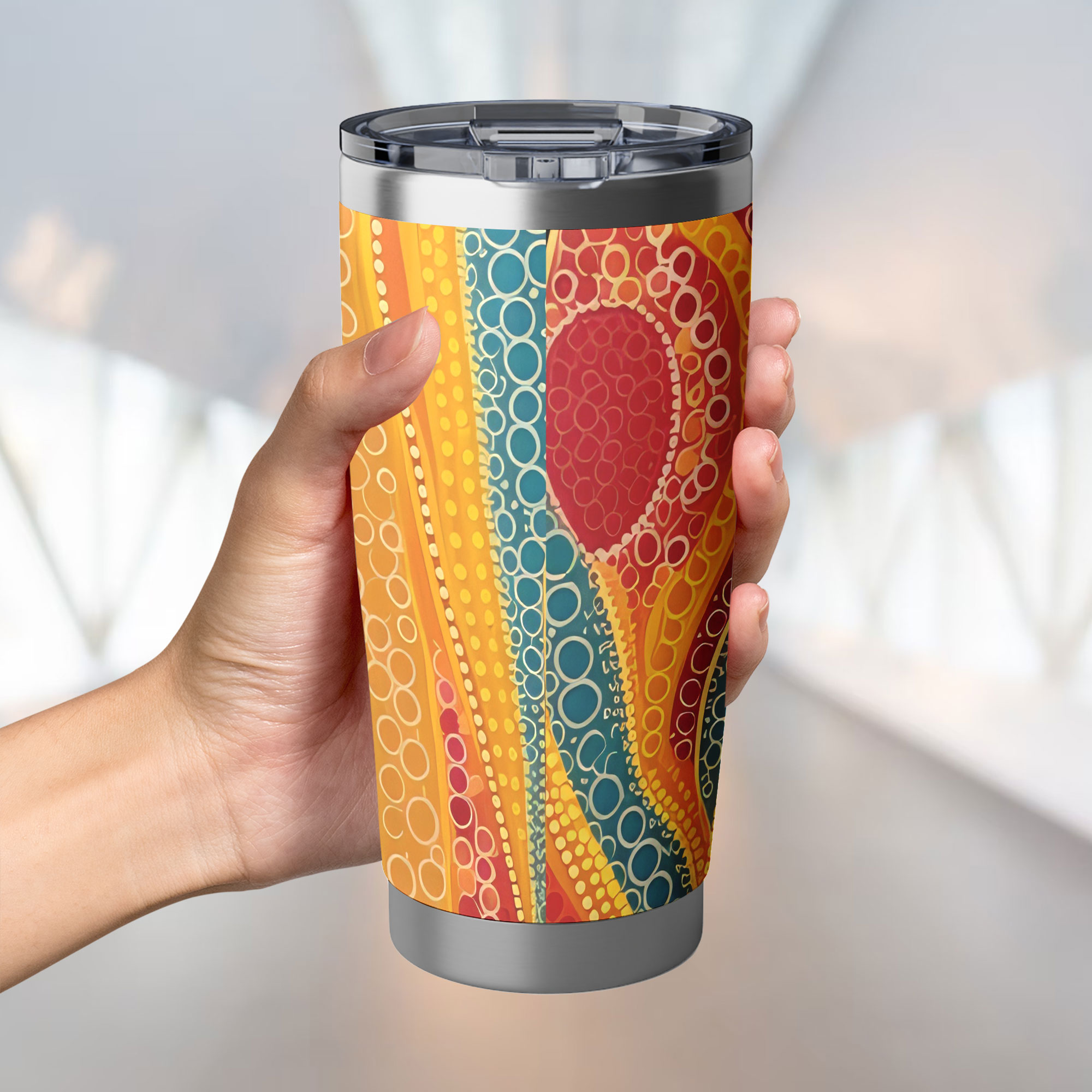 Australia Aboriginal Tumbler - Indigenous Aboriginal Art Dot Color Tumbler