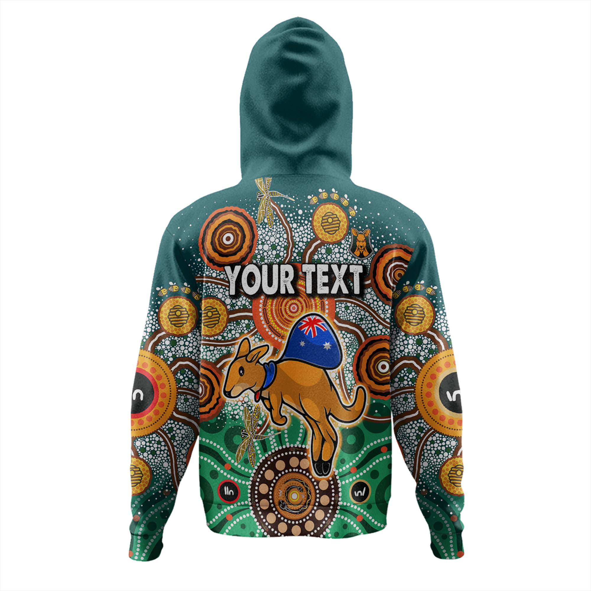 Australia Aboriginal Custom Hoodie - Dragonfly Flies Into Beehive And ...