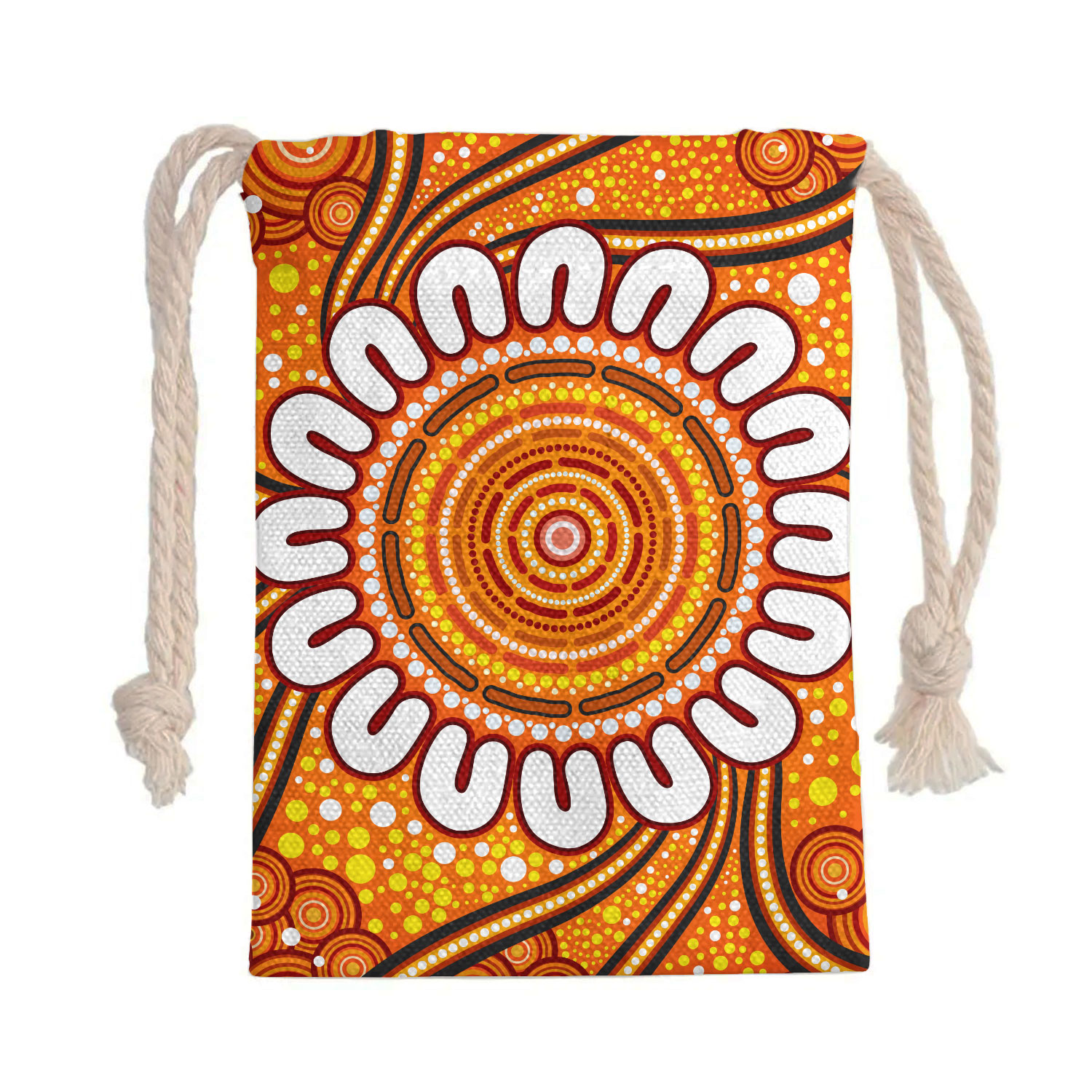 Australia Aboriginal Drawstring Bag - Aboriginal style of dot ...