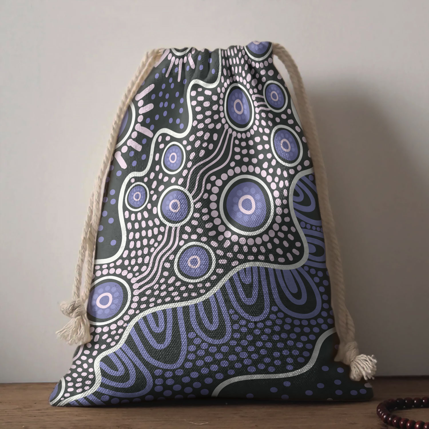 Australia Aboriginal Drawstring Bag - Purple aboriginal dot art ...