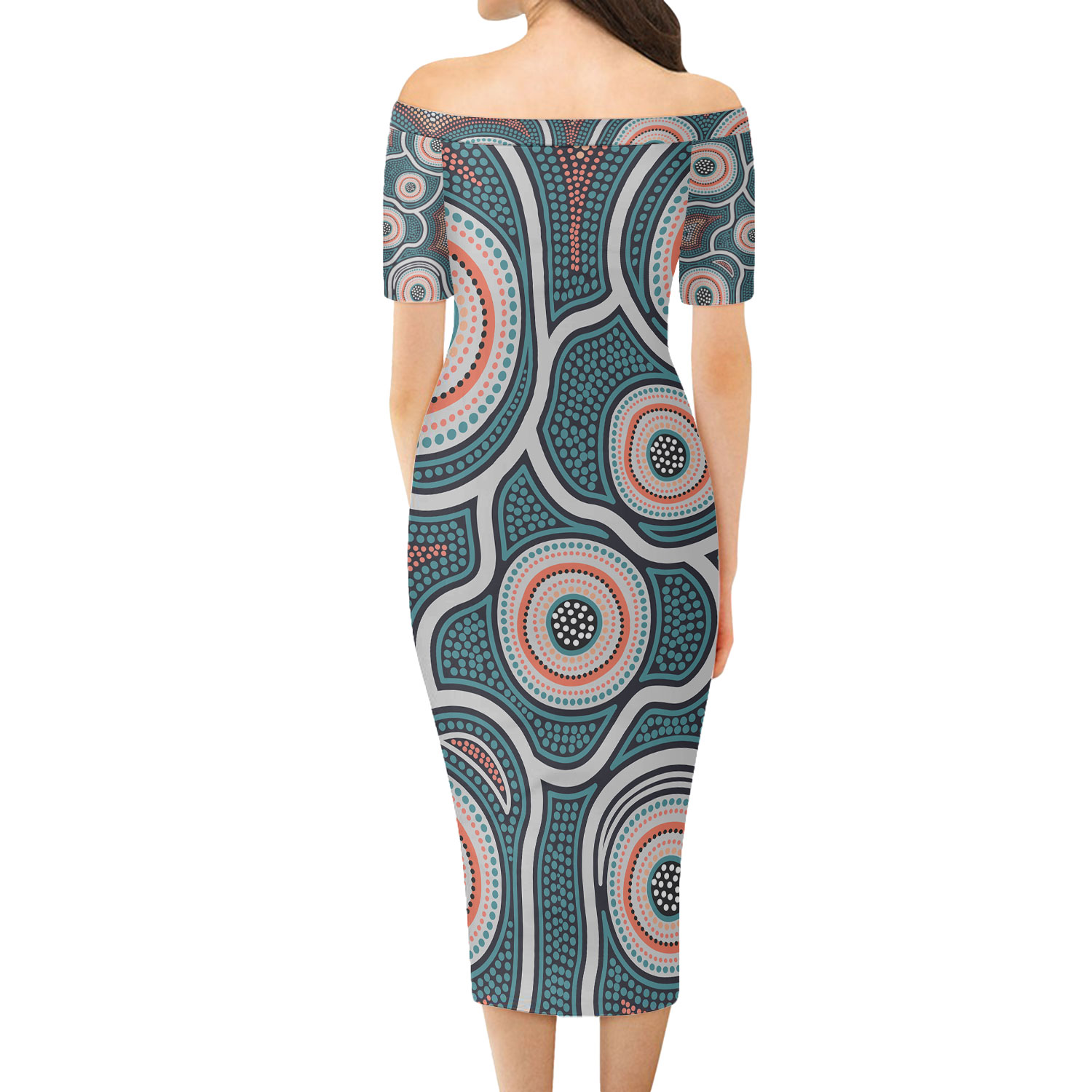 Australia Aboriginal Short Sleeve Off Shoulder Lady Dress - Aboriginal ...