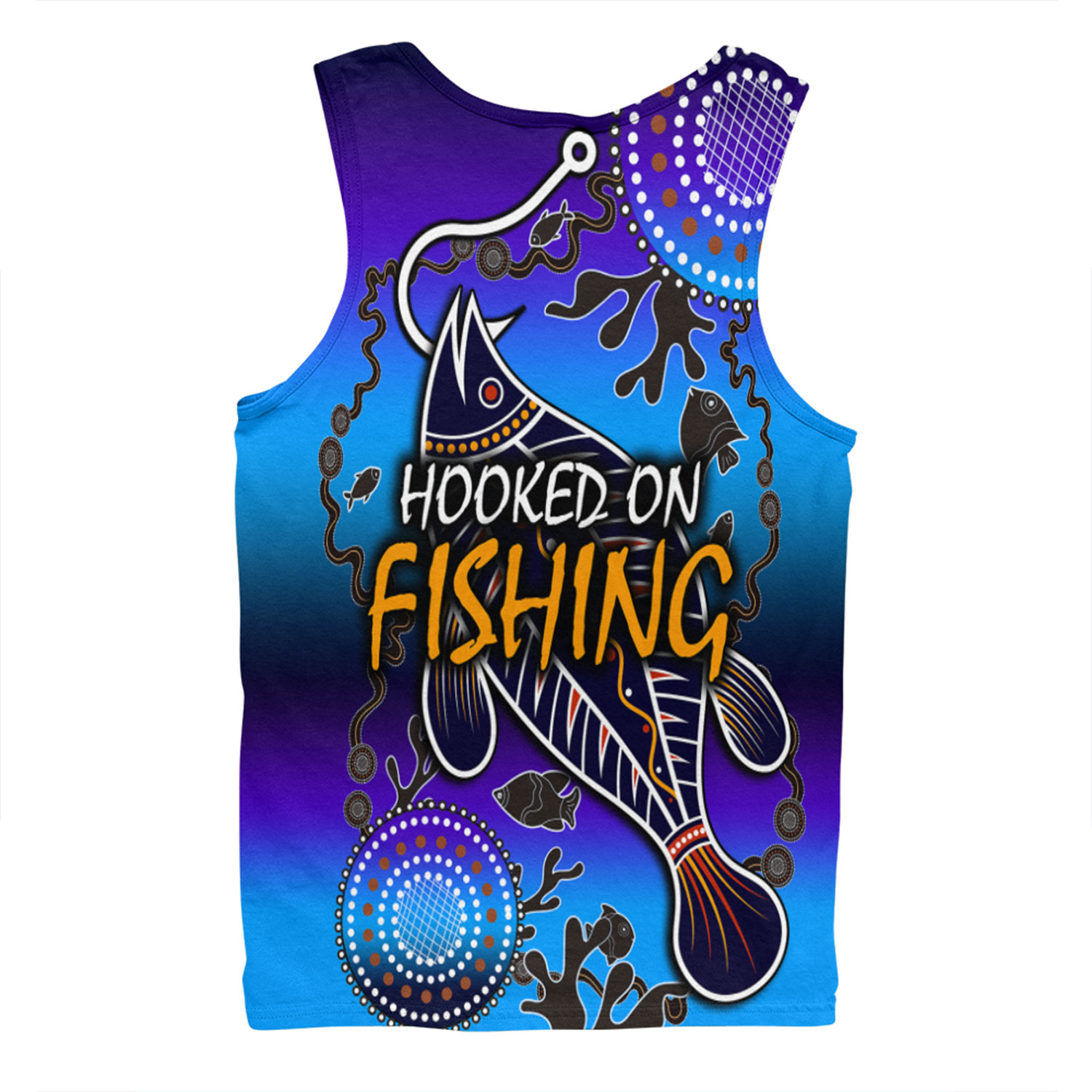 Australia Fishing Aboriginal Fishing Custom Men Singlet - Hooked On ...