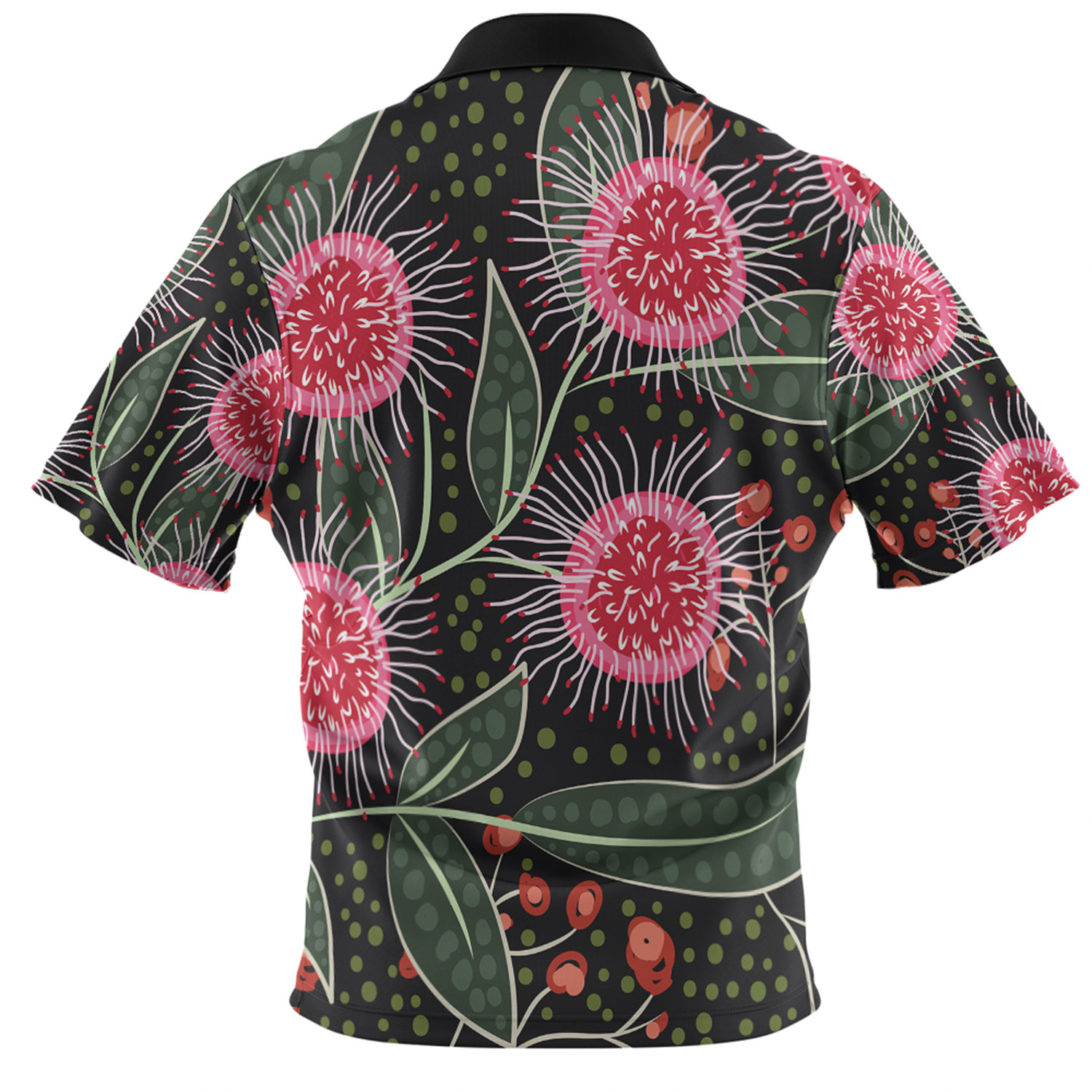 Australia Flowers Aboriginal Polo Shirt - Aboriginal Style Australian ...