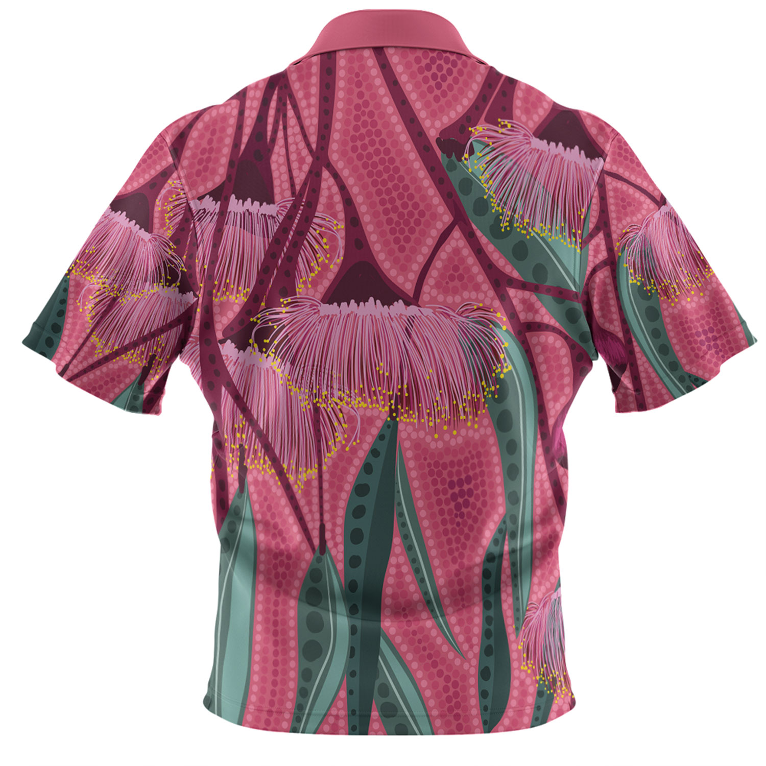 Australia Flowers Aboriginal Polo Shirt - Aboriginal Dot Art Of ...
