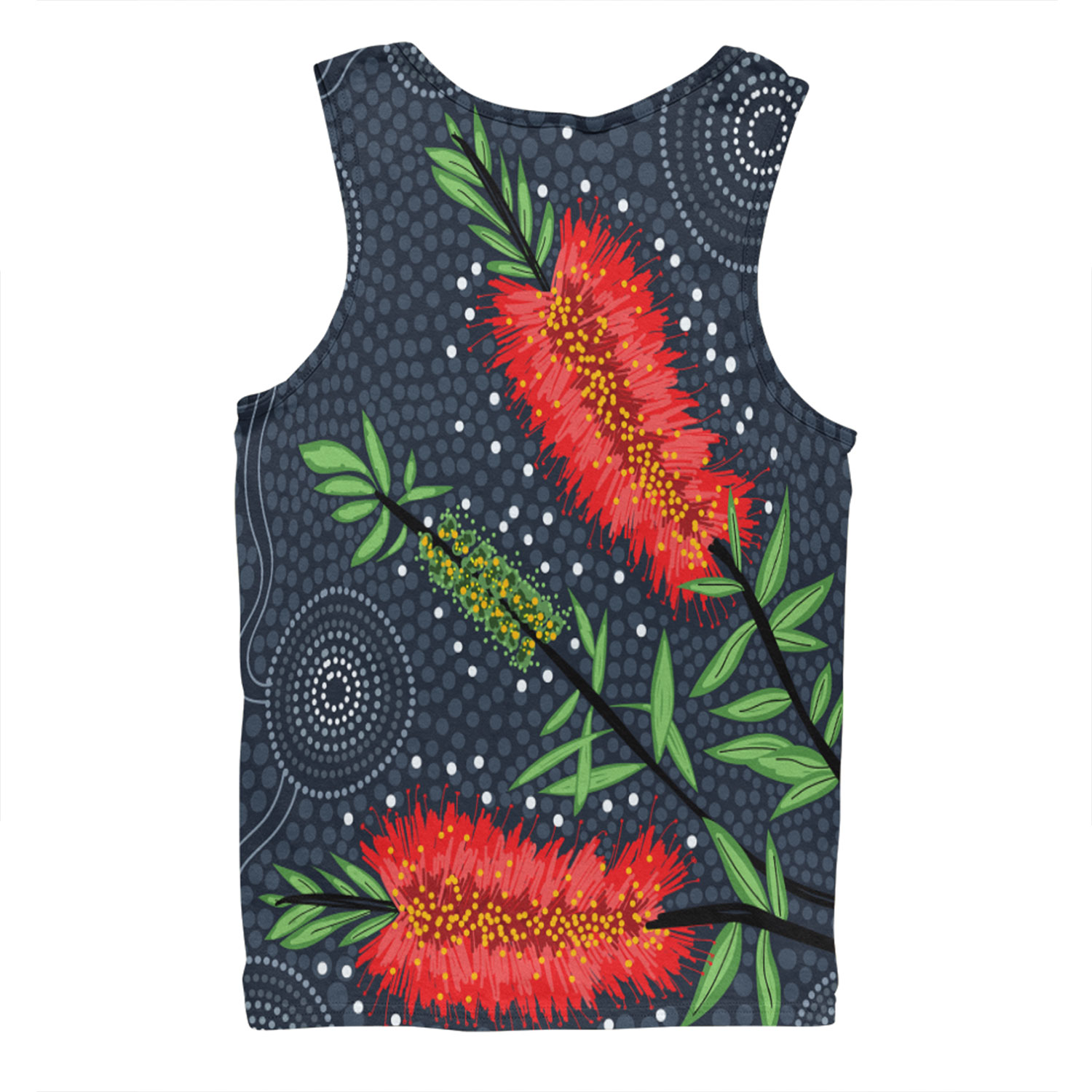 Australia Flowers Aboriginal Men Singlet - Red Bottle Brush Tree ...