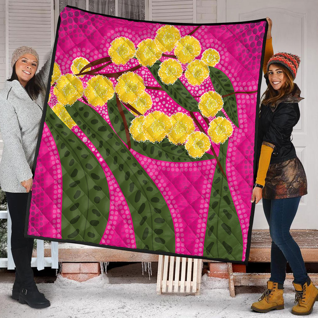 Australia Flowers Aboriginal Quilt - Australian Yellow Wattle Flowers ...