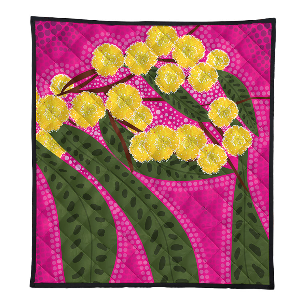 Australia Flowers Aboriginal Quilt - Australian Yellow Wattle Flowers ...